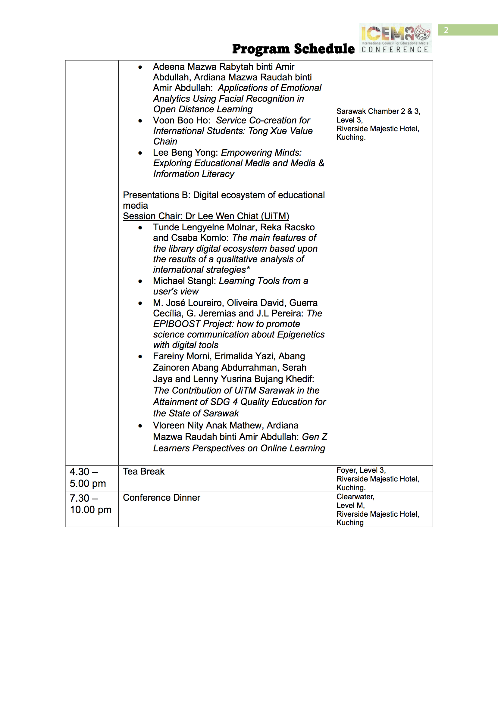ICEM 2023 Programme – ICEM
