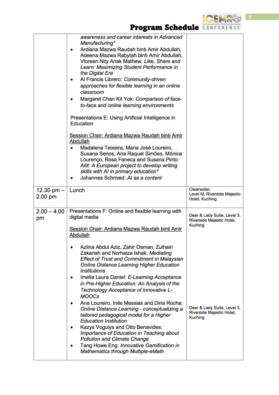 ICEM 2023 Programme – ICEM